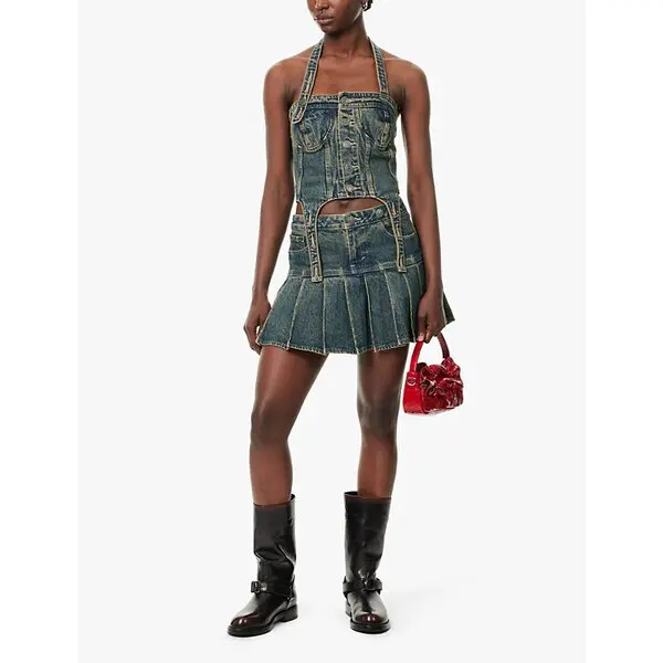 [Andersson Bell] LEVIS X ADSB PLEATED SKIRT★韓国人気 Levi's® X Adsb Andersson Bell Pleated Skirt - Medium Wash